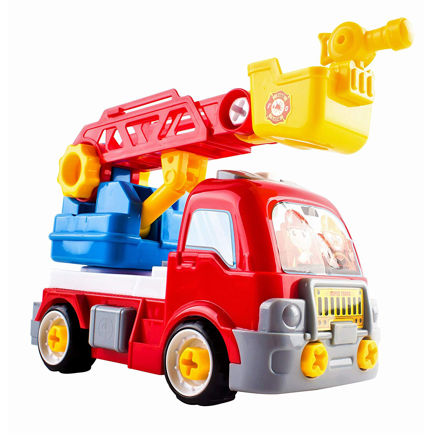 Fire Truck Toy Rescue HERO Take-A-Part DIY With Extending Ladder ...